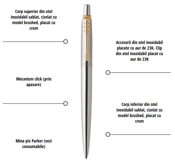 Pix Parker Jotter Royal Stainless Steel GT personalizat - Pixuri Parker ...