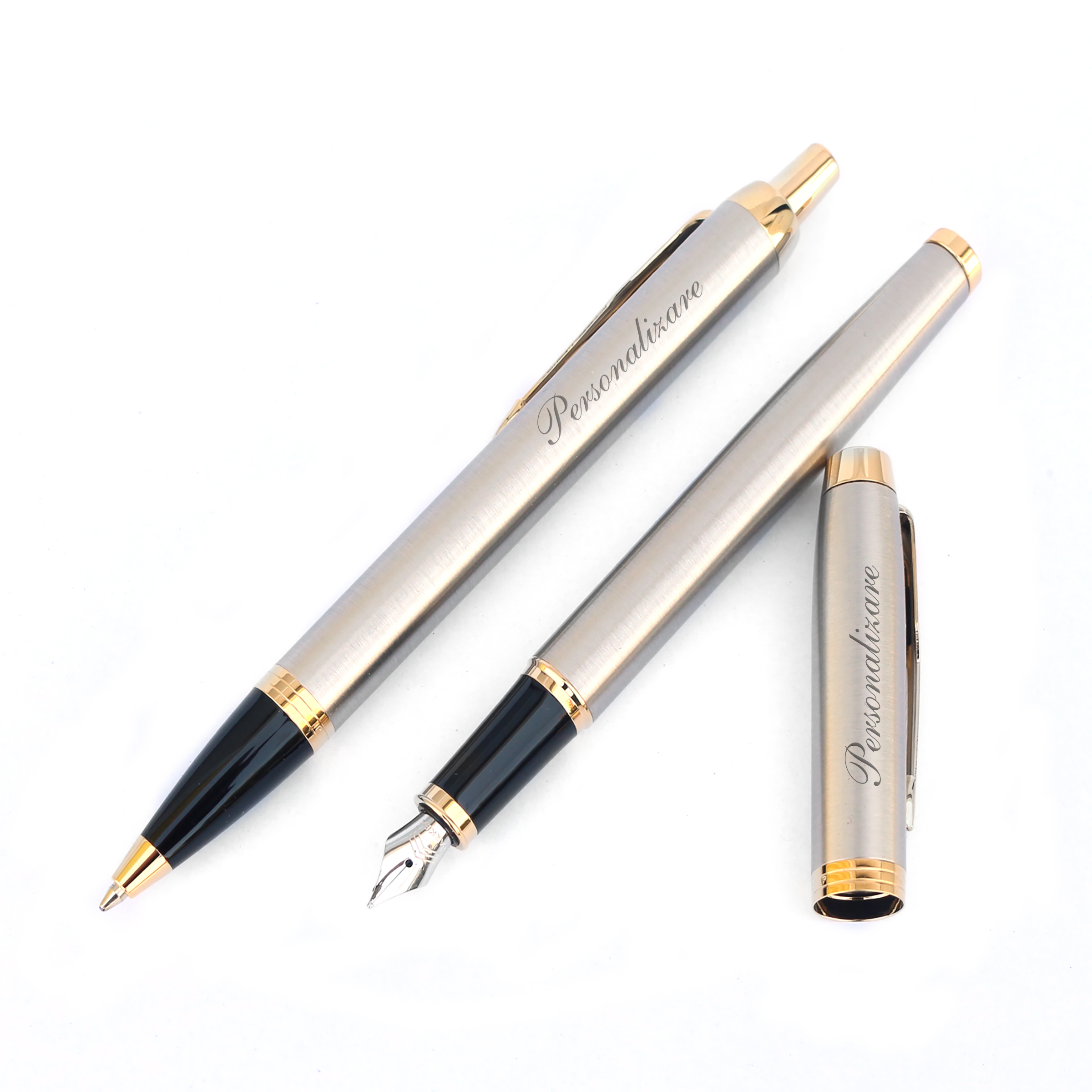 Set stilou si pix Parker IM Royal argintiu personalizat - Seturi Parker ...