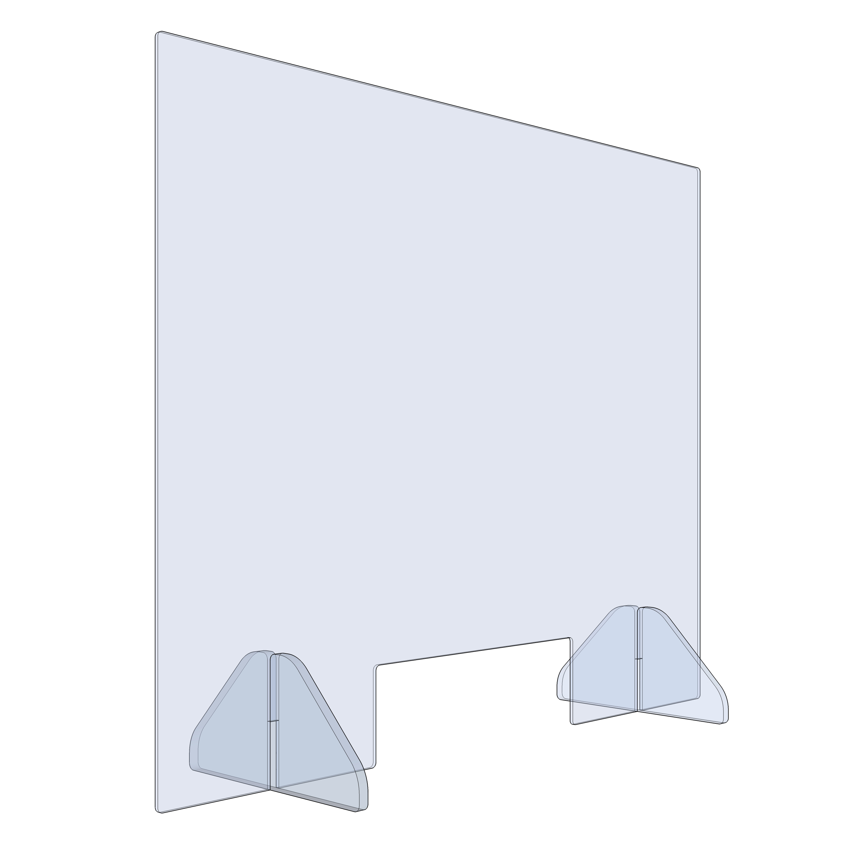 Panou plexiglas protectie casierie cu talpi 67x60 cm - Materiale ...