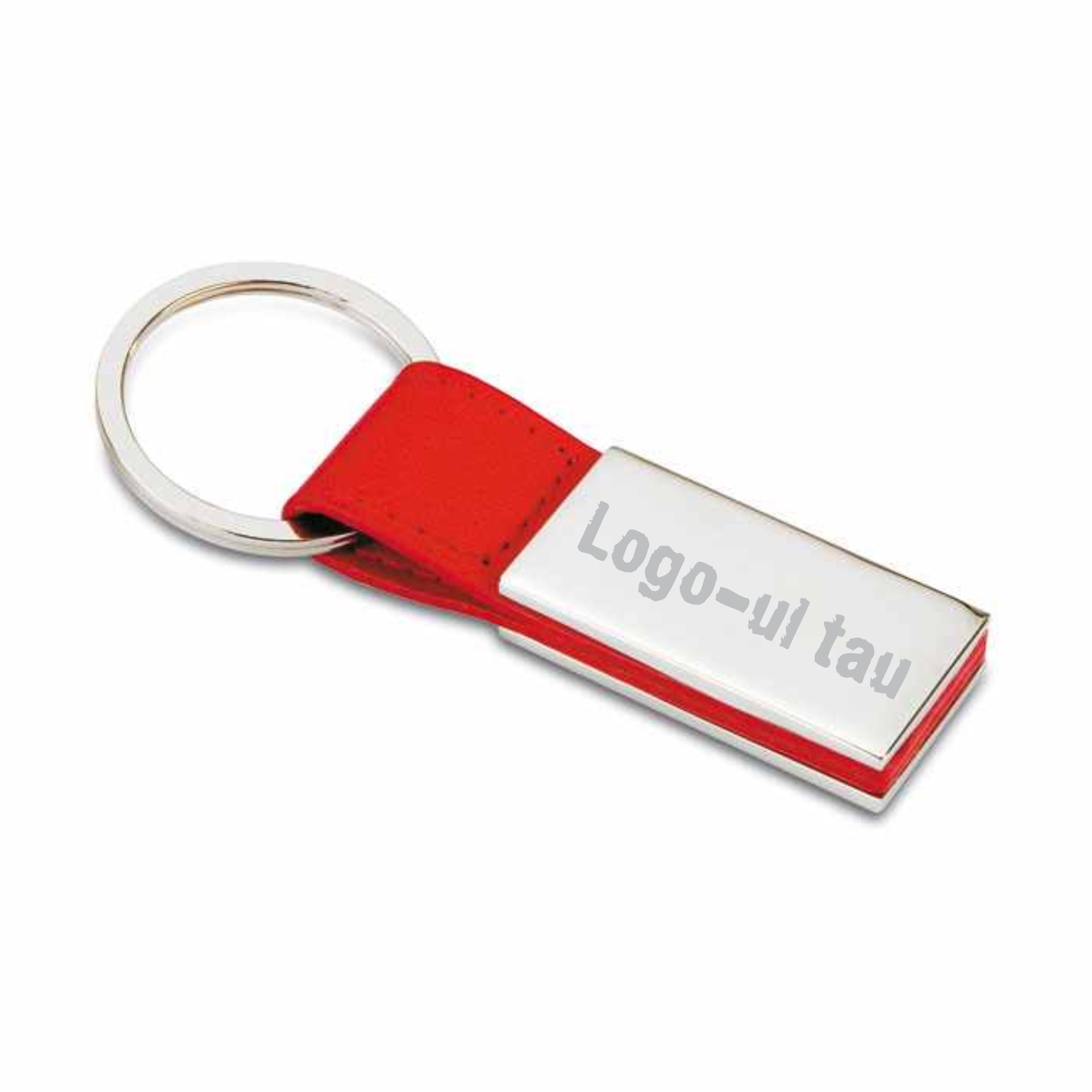 Breloc din piele artificiala cu placa metalica patrata - Brelocuri ...